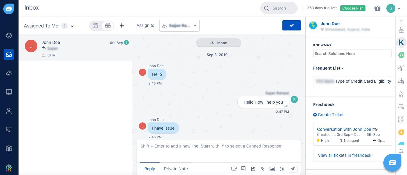 Freshchat Integration With Knowmax | Knowledge Within Live Chat