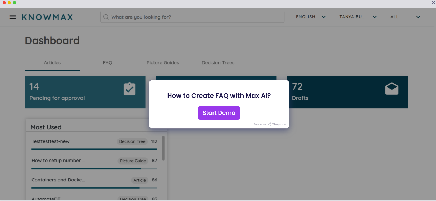 Create FAQs Instantly with Max AI in Knowmax